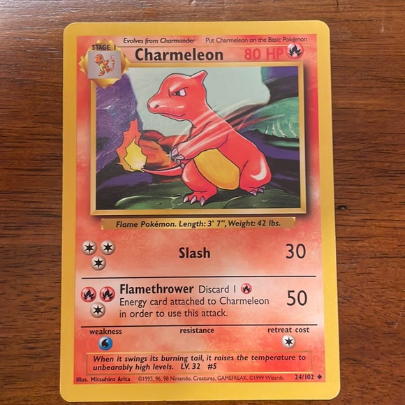 Pokemon | Toys | Original Charmeleon Pokmon Card | Poshmark